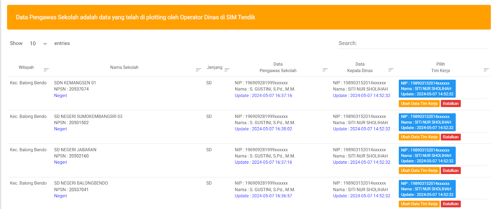 Cara Mengubah Data Tim Kinerja atau Kepala Dinas Pendidikan melalui ...